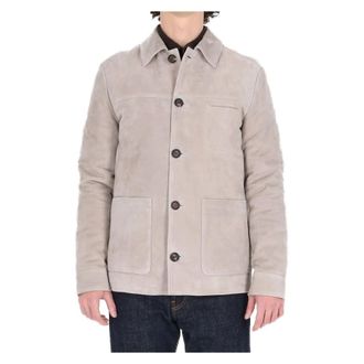 Eleventy Homme, Vestes, Beige, Taille: M Giubbotto bottoni in camoscio imbottito