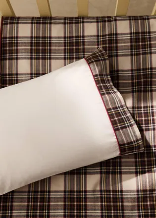 Mango Taie doreiller pour lit b&eacute;b&eacute; en coton &agrave; carreaux 30 x 50 cm rouge - Home - 30x50cm - MANGO HOME