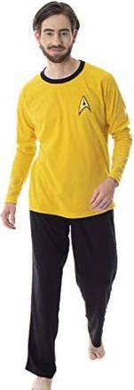 Intimo Star Trek Original Series Mens Uniform Costume Sleepwear Pajama Set (Kirk, MD)