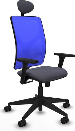 Piqueras y Crespo Stuhl mit Nackenst&uuml;tze, mit 3D-Armlehnen, h&ouml;henverstellbarer Lendenwirbelst&uuml;tze und festem Kopfteil, ausgestattet mit 3 Positionen und Schneideschaum,