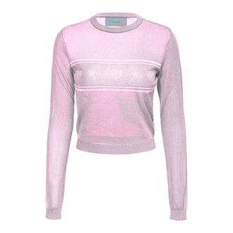 Chiara Ferragni Pinker Rundhals-Pullover - - Knitwear - Damen - Rosa - L