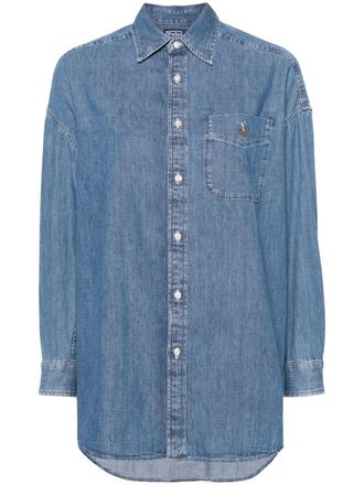 Polo Ralph Lauren chemise en jean &agrave; logo - Bleu