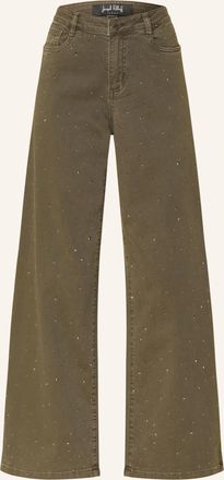 Joseph Ribkoff Wide Leg Jeans Mit Schmucksteinen gruen