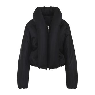 Alaia Femme, Vestes, Noir, Taille: 40 FR Taffeta Padded Bomber