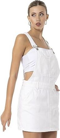 Red Bridge Redbridge Robe salopette pour femme - Jupe en jean - Combinaison en coton, Blanc., S