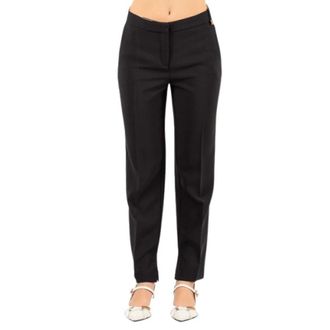 Elisabetta Franchi Hose aus leichtem Cr&ecirc;pe-Material mit Logo-Charm - - Trousers - Damen - Schwarzk - XL