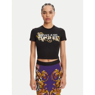 Versace Jeans Couture T-Shirt 78HAHC05 Schwarz Slim Fit