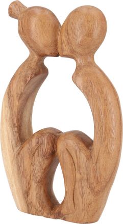 Guru Shop Holzfigur, Statue, Deko Objekt Feng Shui 20 cm - Paar/Hellbraun