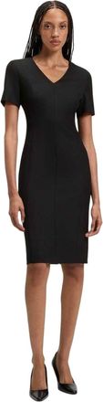 HUGO BOSS Damaisa Kleid f&uuml;r Damen, V-Ausschnitt, kurz&auml;rmlig (Schwarz)