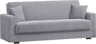Dmora Schlafsofa 3-Sitzer Pinto 212x80 cm Grau, Stauraum