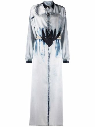 Diesel robe-chemise &agrave; imprim&eacute; trompe loeil - Bleu