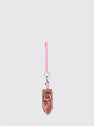 Patou Porte-cl&eacute;s bicolore en raphia crochet avec logo brod&eacute;