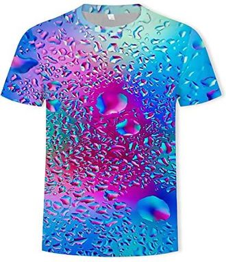 Generic Chemises unisexes &agrave; manches courtes imprim&eacute;es 3D pour adultes, bleu, XXL
