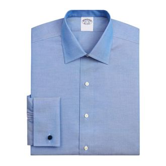 Brooks Brothers Regular Fit Non-Iron Stretch Supima Baumwoll Pinpoint Oxford Stoff Hemd mit Ainsley Kragen - - Shirts - Herren - Blau - L