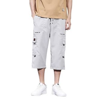 Generic Pantalon cargo pour homme 2026 - Short au-dessus du genou - Poche &eacute;lastique, GY1., XXL