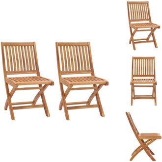 vidaXL Gartenst&uuml;hle - Living Klappbare Gartenst&uuml;hle 2 Stk. Massivholz Teak