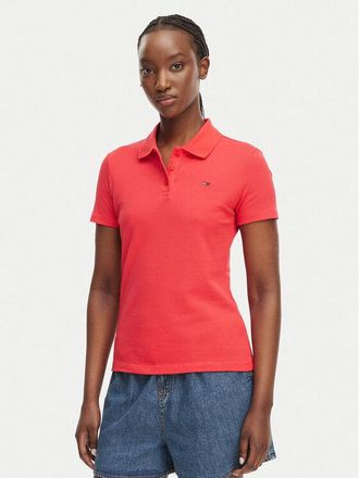 Tommy Jeans Poloshirt Essential DW0DW20160 Rot Slim Fit