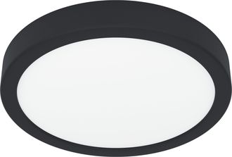 Eglo LED Bad-Deckenlampe Fueva 5, &Oslash; 21 cm, runde Deckenleuchte, Badezimmer Lampe, Badlampe Decke aus Metall in Schwarz, 2000 Lumen, warmwei&szlig;, IP44