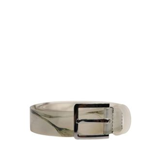 Dolce & Gabbana Homme, Accessoires, Blanc, Taille: ONE Size Ceinture florale en PVC avec boucle en m&eacute;tal argent&eacute;