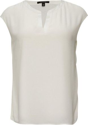 Comma Kurzarmshirt T-Shirt Blusenshirt mit Satinblende