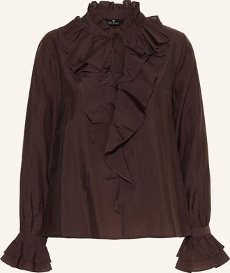 Monari Monari Blusenshirt Mit Volants Und R&uuml;schen braun