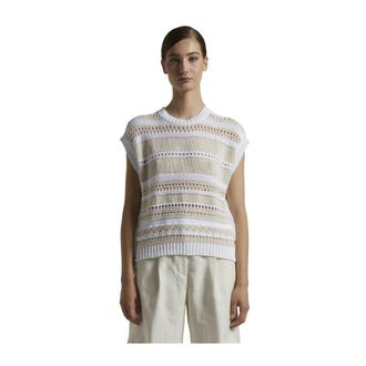 PESERICO Weiche Baumwoll-Trikotweste - - Knitwear - Damen - Mehrfarbig - XL