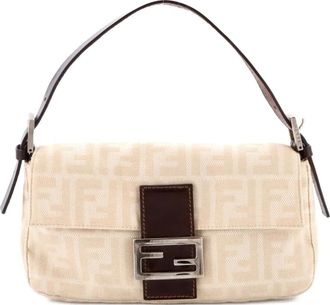 Fendi Baguette Bag Zucca Canvas shoulder bag - Tons neutres
