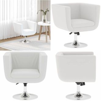 vidaXL Barsessel Wei&szlig; Kunstleder - Drehstuhl - Barhocker - Esszimmerstuhl - Wohnzimmersessel - Lounge Chair - Home & Living