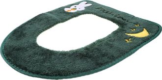 Angoily Toilettensitzabdeckung Aus Pl&uuml;sch Wasserdichter Wc-sitzbezug F&uuml;r Haushalt Blumenmuster Mit Rei&szlig;verschluss Behebt Kalte Toilettensitze Einfache Montage