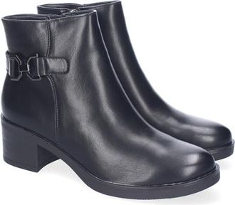 Shoes & Blues Bottines &agrave; talons pour femme, confortables et &eacute;l&eacute;gantes, ornement m&eacute;tallique sur le gris, bout rond et fermeture &eacute;clair lat&eacute;rale., Noir, 36 EU