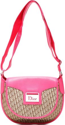 Dior sac porté épaule à motif Trotter (2005) - Rose