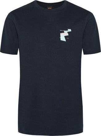 HUGO BOSS Baumwoll-T-Shirt mit r&uuml;ckseitigem Windsurfer-Print in