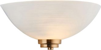 Endon Lighting Welles Applique murale encastrée, plaque en laiton vieilli brossé, verre blanc, 1 x E27
