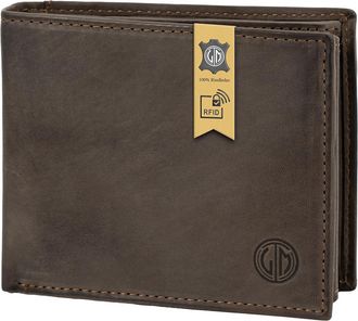 Lindenmann Geldb&ouml;rse Herren/Portemonnaie Herren Leder Geldbeutel braun