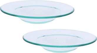 Hemobllo Levemolo &Auml;therische &Ouml;l Ersatzschalen 2 St&uuml;ck 11,5cm aus Glas f&uuml;r Wachsw&auml;rmer Aromatherapie mit Wiederverwendbaren Duftwachs Untertassen f&uuml;r Aromalampe