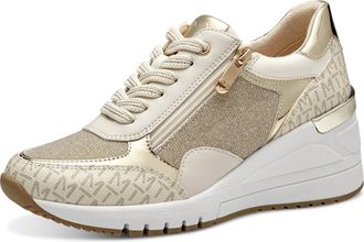 Marco Tozzi Damen Wedge Sneaker Freizeit mit Keilabsatz, Beige (Cream Comb), 36 EU