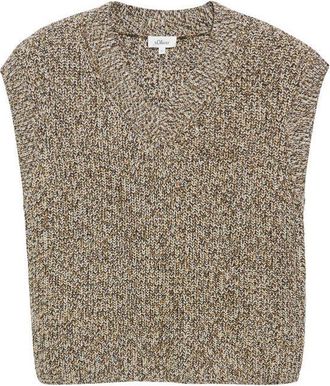 s.Oliver Kurzarmpullover Strickpullover Melierter Strickpullunder