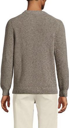 Lands End Melierter Rundhalspullover DRIFTER, Herren, Gr&ouml;&szlig;e:56-58 regular, Braun, Baumwolle, by Lands End
