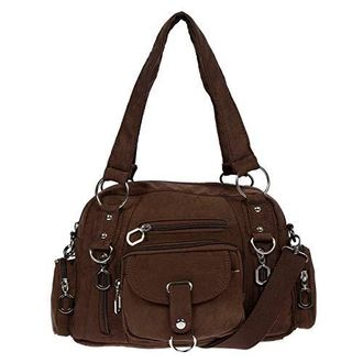 Christian Wippermann Sac &agrave; bandouli&egrave;re en toile de haute qualit&eacute; pour femme 32 x 20 x 10 cm - Sangle r&eacute;glable 75-145 cm - Nombreux compartiments avec fermeture &eacute;clair - Sa