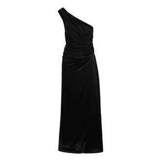 Nina Ricci Long Asymmetric Satin Dress - - Dresses - Damen - Schwarzk - S