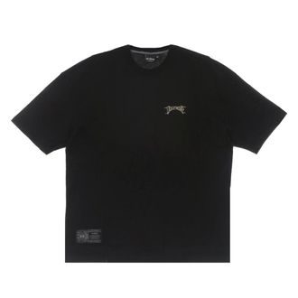 Dolly Noire Homme, Tops, Noir, Taille: XL Tee-shirt Noir avec Lettrage Manches Courtes