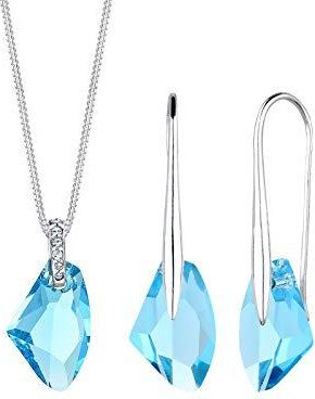 Elli Ensemble de Bijoux Géo-Galactique Cristaux 925/1000 Argent