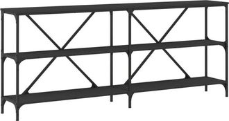 Les Tendances Table console noir 180x30x75 bois ding&eacute;nierie et fer