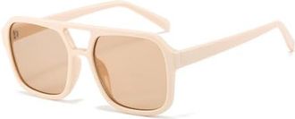 Generic Lunettes De Soleil Conduite &Agrave; Monture Large For Femmes Plein Air For Hommes(Beige)