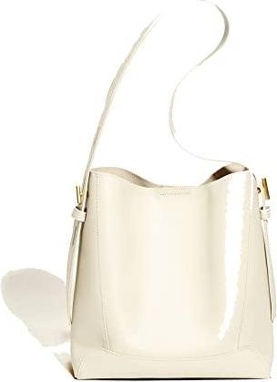 Generic Grand sac &agrave; bandouli&egrave;re Hobo pour femme en cuir v&eacute;g&eacute;talien, sac &agrave; main tendance pour femme, blanc, large