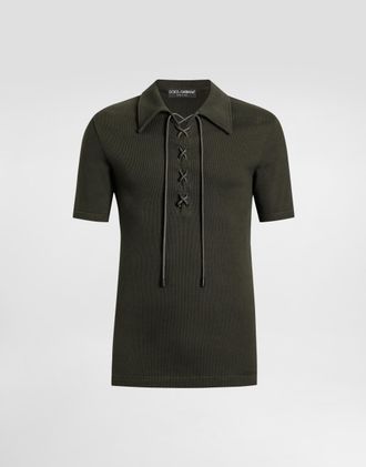 Dolce & Gabbana Cotton Interlock Polo T-shirt - Mann T-shirts Und Polos Brown 46