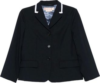 Marni Femme, Vestes, Noir, Taille: 38 FR Blazer &agrave; Bordures Contrast&eacute;es