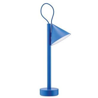 Alessi ME01 DAZ - Lampe Portable Magn&eacute;tique, Batterie Rechargeable avec C&acirc;ble USB-C, en M&eacute;tal et R&eacute;sine Thermoplastique, Lumi&egrave;re LED 3.5W 5V, Bleu