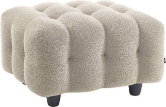 Sweeek Sweeek - Pouf, module pour canapé, repose-pieds pour canapé 3 places en bouclette texturée beige l 69 x p 59 x h 48cm - Leon