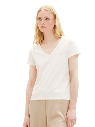 Tom Tailor Damen T-Shirt mit Stickerei